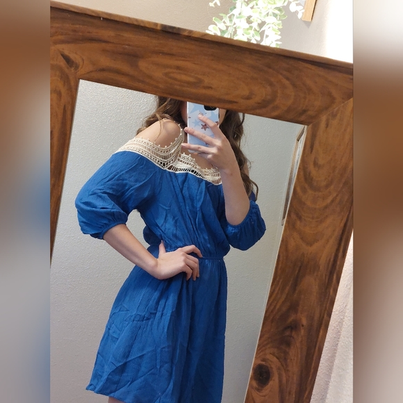 entro | Dresses | Entro Royal Blue Cut Out Shoulder Dress | Poshmark